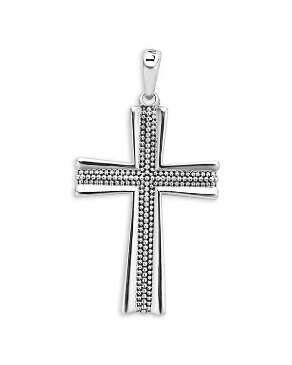 Lagos Sterling Anthem Bead Cross Pendant - Silver