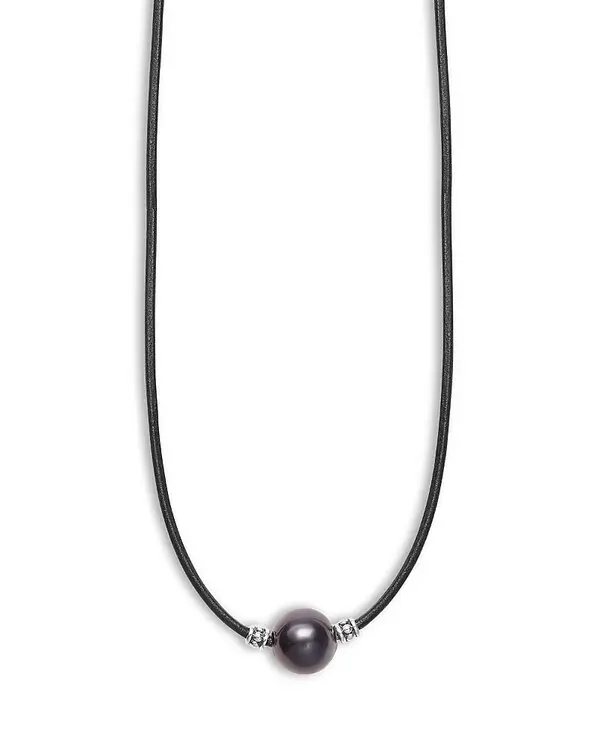 Lagos Sterling Silver Anthem Tahitian Pearl Pendant Necklace - Black