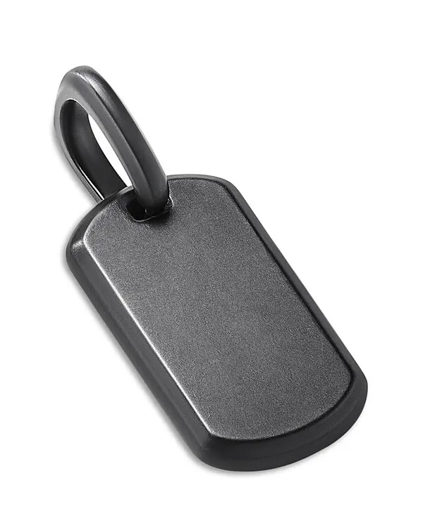 David Yurman Chevron Tag In Titanium - Black