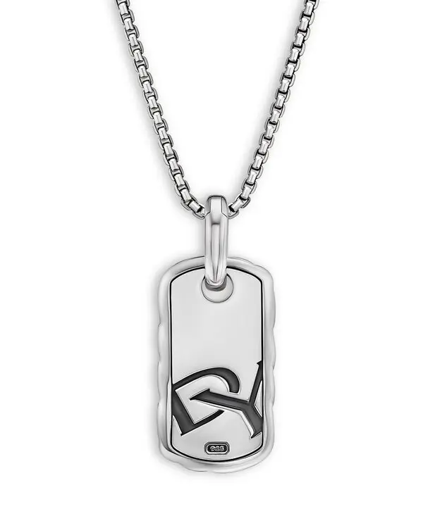 David Yurman Sculptured Cable Dog Tag Enhancer Pendant