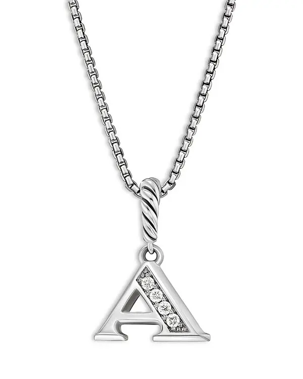David Yurman Initial Pendant Necklace - A