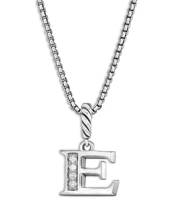David Yurman Initial Pendant Necklace - E