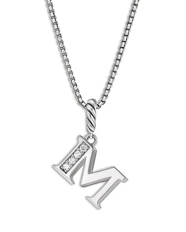 David Yurman Initial Pendant Necklace With Diamonds - M