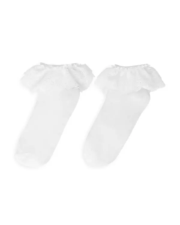 Maje Lace Frill Ankle Socks - White