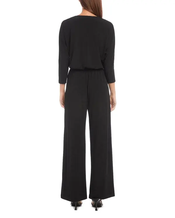 Karen Kane Crossover Neck Jumpsuit - Black