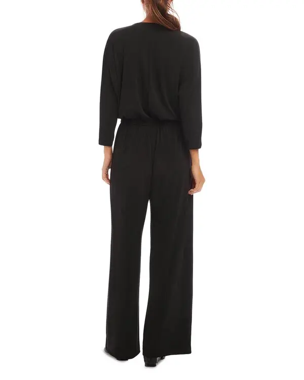 Karen Kane Crossover Neck Jumpsuit - Black