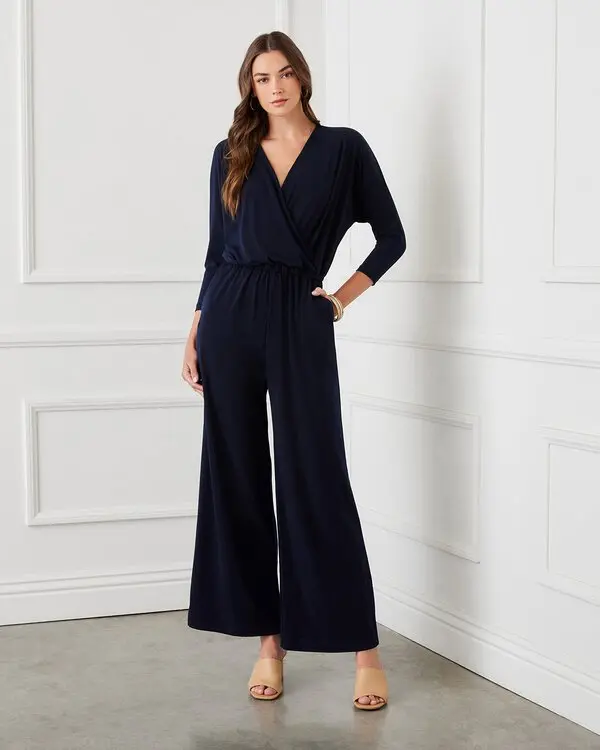 Karen Kane Crossover Neck Jumpsuit