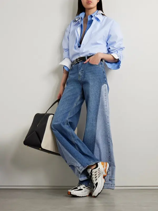 BETTTER Net Sustain Two-tone Wide-leg Jeans