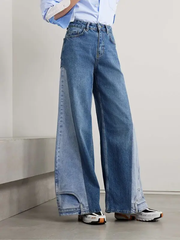 BETTTER Net Sustain Two-tone Wide-leg Jeans