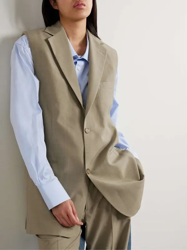 BETTTER Net Sustain Dina Convertible Wool-blend Blazer