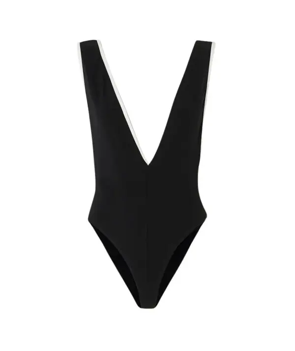 Lisa Marie Fernandez Net Sustain Two-tone Stretch-crepe Swimsuit - Black