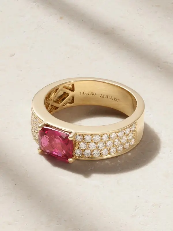 ANITA KO 18-karat Gold, Ruby And Diamond Ring - Red