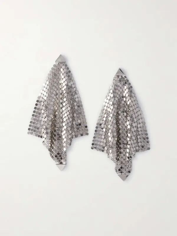 Rabanne Pixel Flow Earrings - Silver