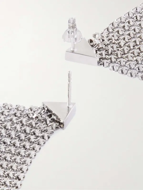 Rabanne Pixel Flow Earrings - Silver