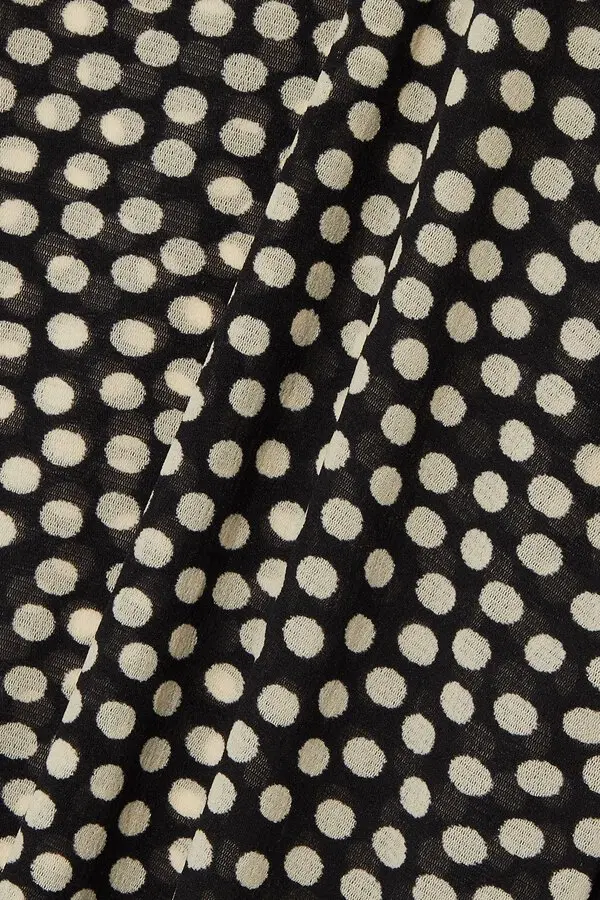 Saint Laurent Polka-dot Mesh Maxi Dress
