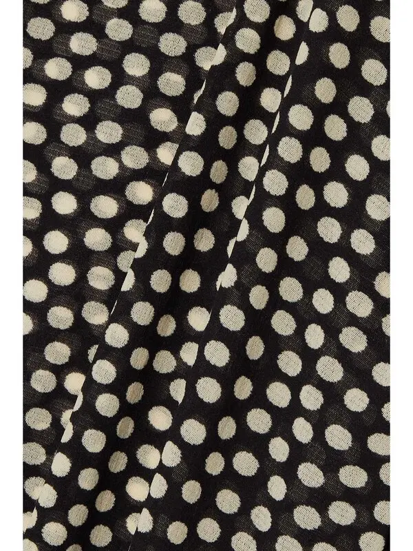 Saint Laurent Polka-dot Mesh Maxi Dress
