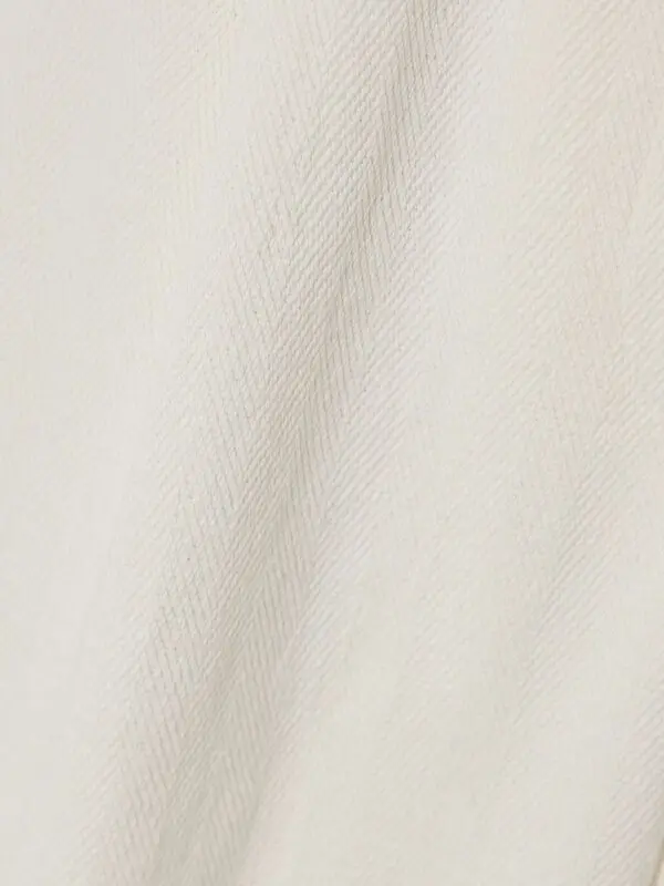 Brunello Cucinelli Herringbone Cotton And Linen-blend Wide-leg Pants - White