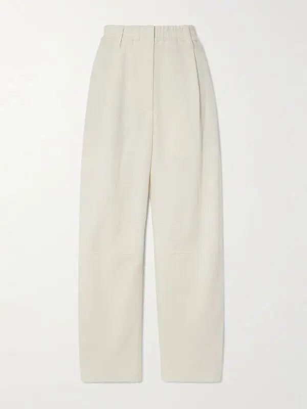 Brunello Cucinelli Herringbone Cotton And Linen-blend Wide-leg Pants - White