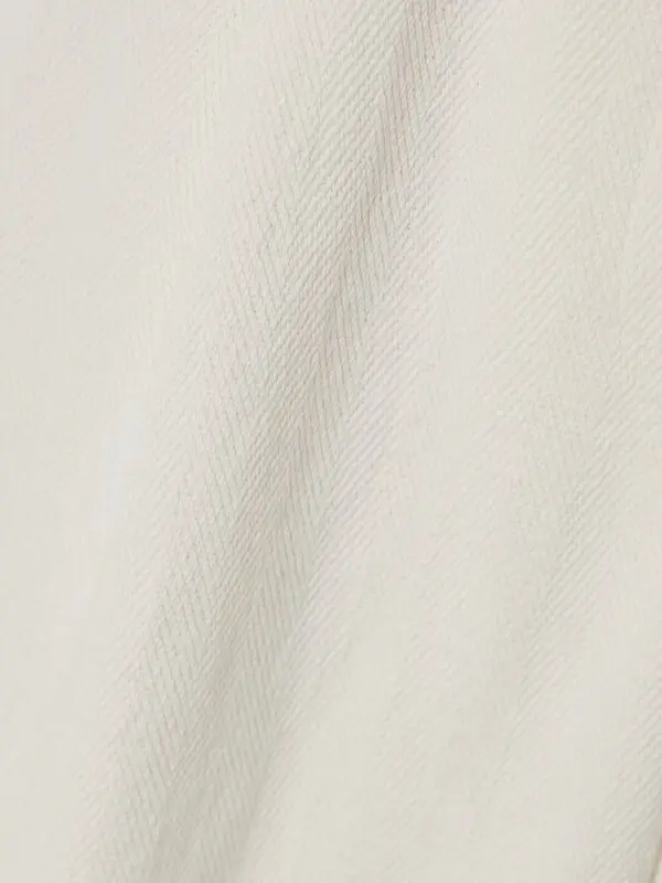 Brunello Cucinelli Herringbone Cotton And Linen-blend Wide-leg Pants - White