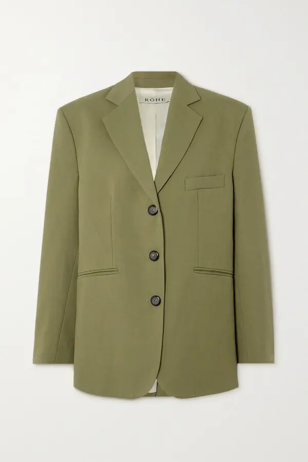RÓHE Oversized Grain De Poudre Wool Blazer