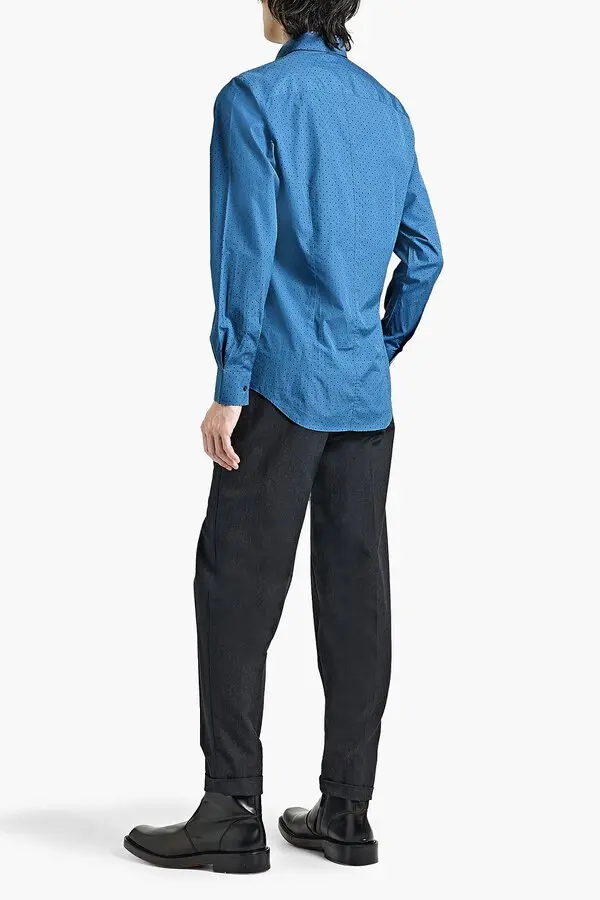 Dolce & Gabbana Polkadot Cottonpoplin Shirt - Blue