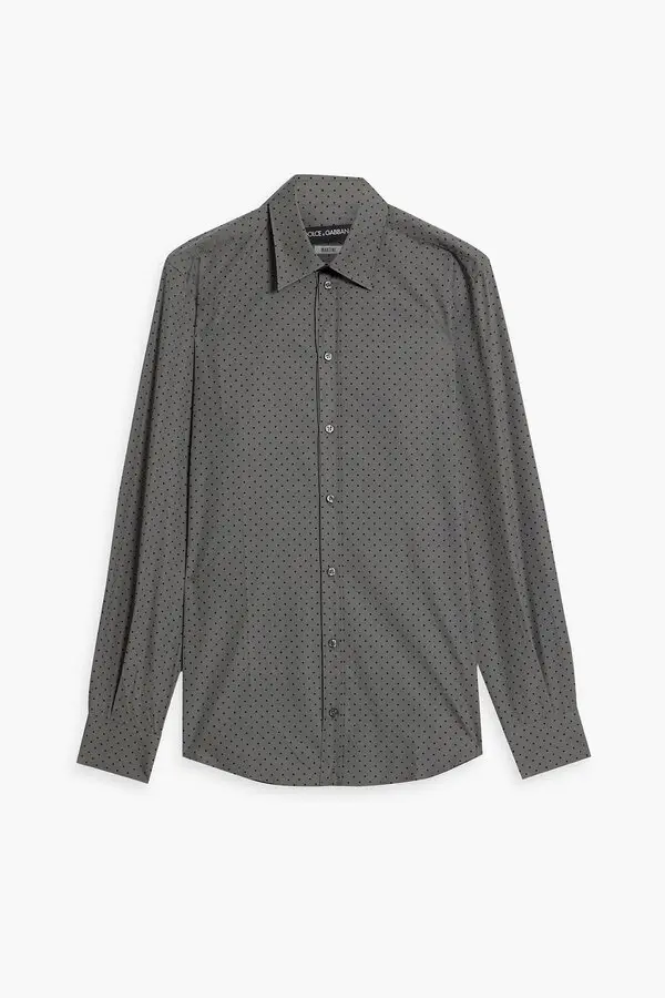 Dolce & Gabbana Polkadot Cottonpoplin Shirt - Gray