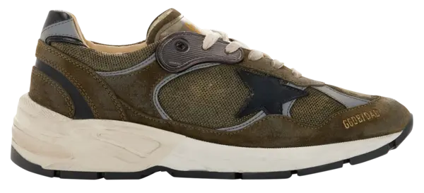 GOLDEN GOOSE Running Dad Suede Sneakers - Olive