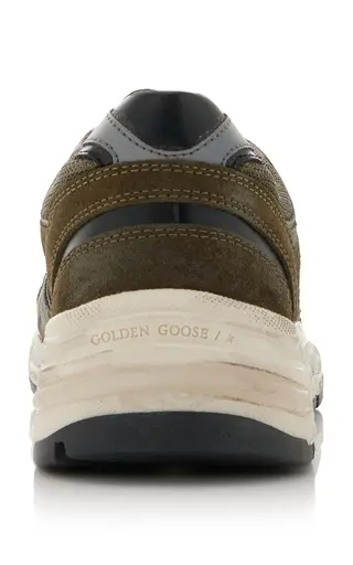 GOLDEN GOOSE Running Dad Suede Sneakers - Olive