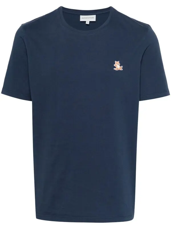 Maison Kitsuné Chillax Fox-appliqué T-shirt - Blue