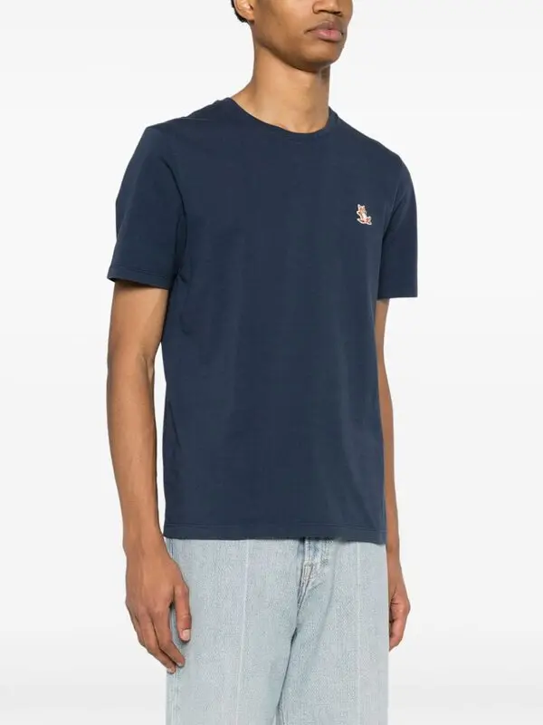 Maison Kitsuné Chillax Fox-appliqué T-shirt - Blue