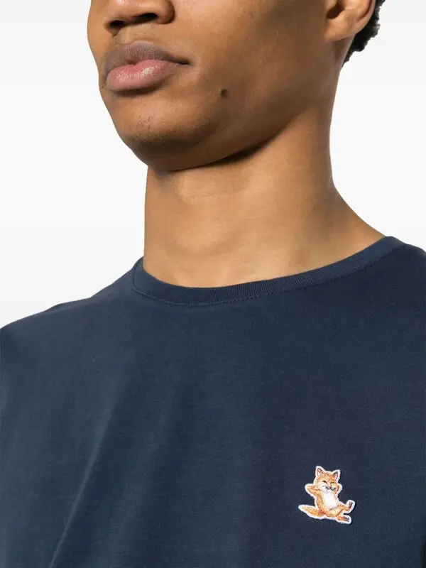 Maison Kitsuné Chillax Fox-appliqué T-shirt - Blue