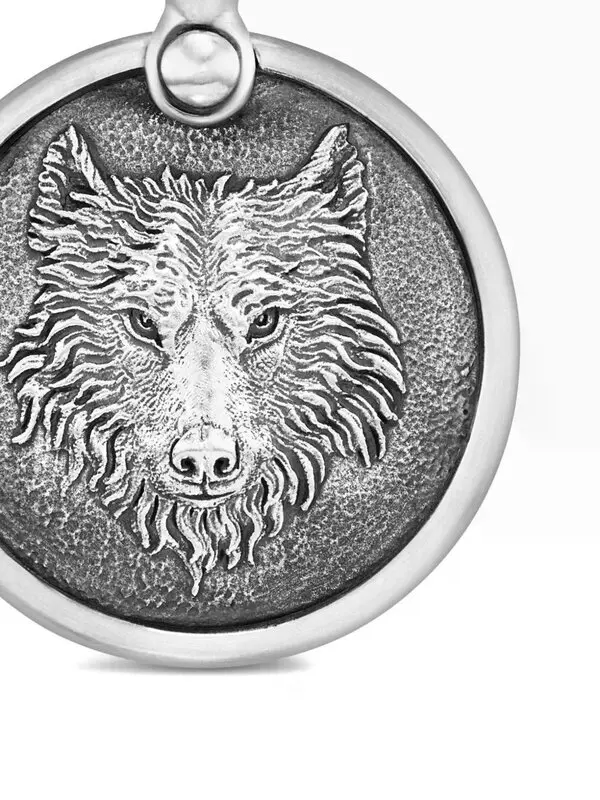David Yurman Sterling Silver Wolf Diamond Amulet - Grey