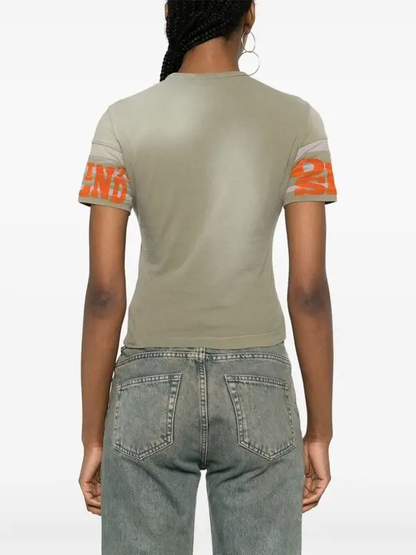 DIESEL® T-uncusl Flocked-logo T-shirt - Green