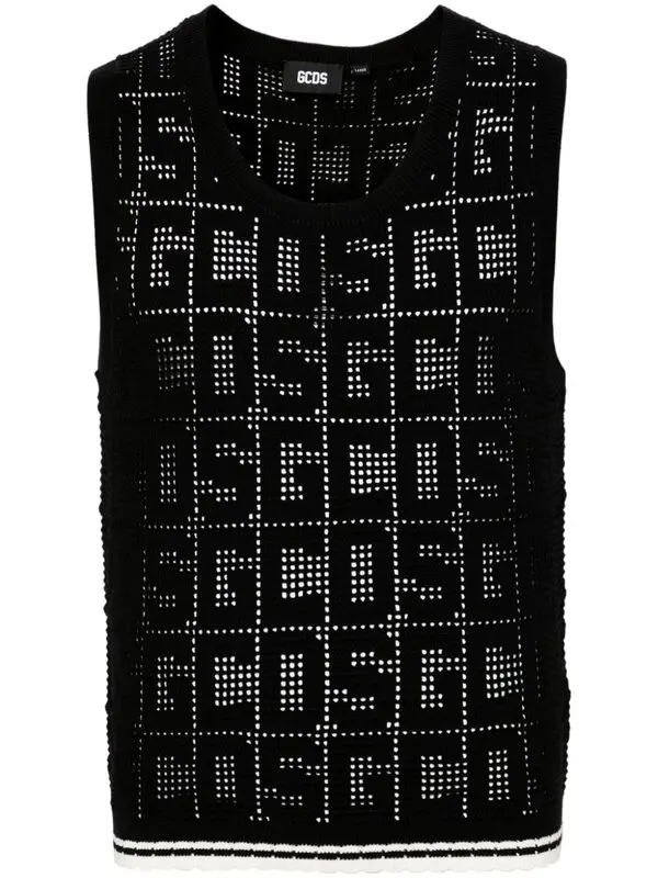 Gcds Monogram Sleeveless Jumper - Black