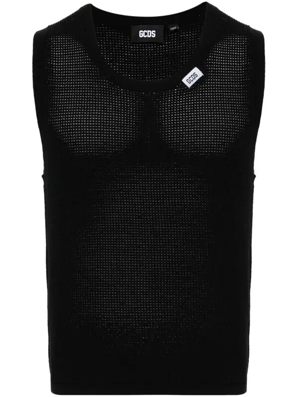 Gcds Waffle-knit Sleeveless Jumper