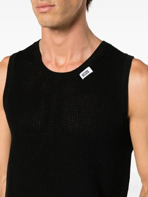 Gcds Waffle-knit Sleeveless Jumper
