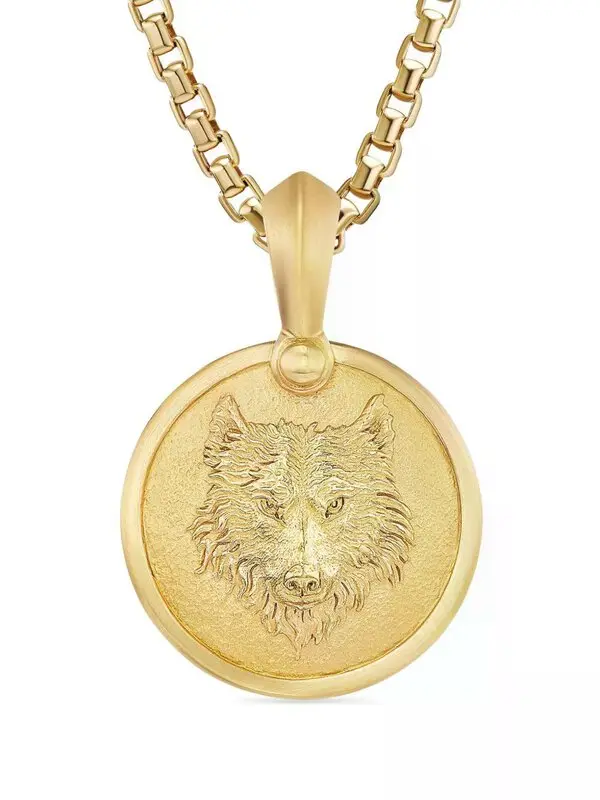 David Yurman 18kt Yellow Petrus Wolf Amulet - Gold
