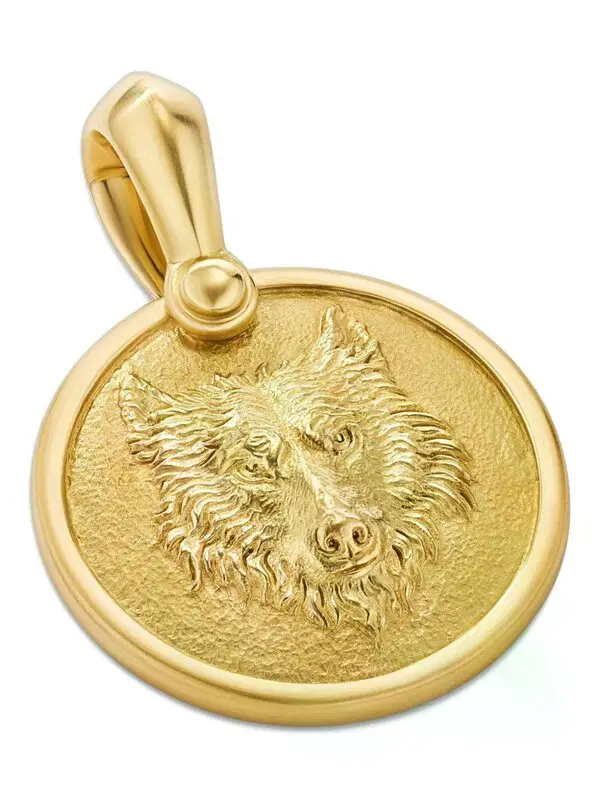 David Yurman 18kt Yellow Petrus Wolf Amulet