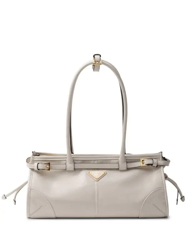 Prada Medium Bonnie Leather Tote - Neutrals