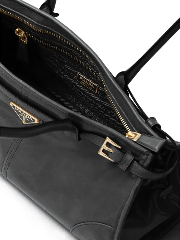 Prada Bonnie Medium Leather Handbag - Black