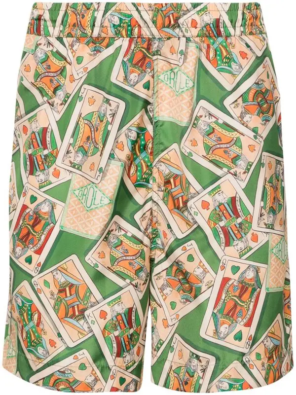 Drole De Monsieur Jeu De Cartes Elasticated Swim Shorts - Green