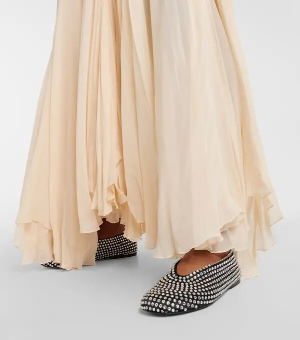 Khaite Marcy Embellished Ballet Flats - Black