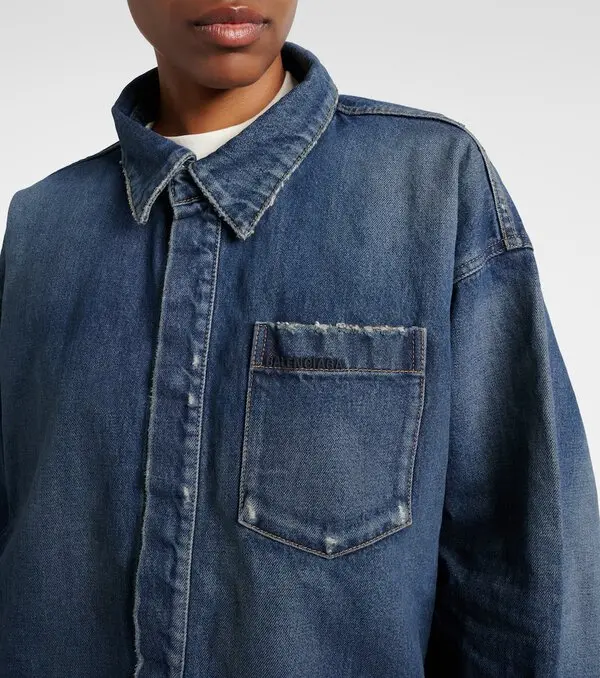 Balenciaga Denim Trucker Jacket - Blue