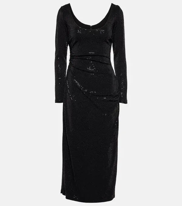 MARKARIAN Jude Embellished Midi Dress - Black