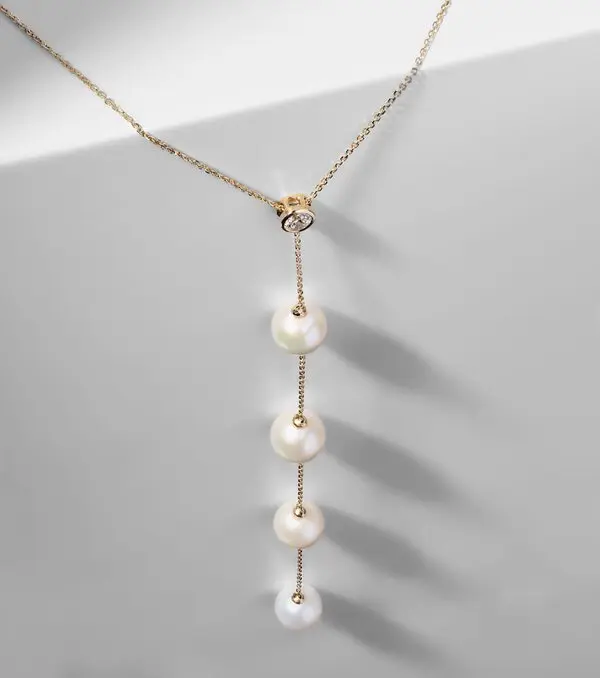 Mateo 14kt Diamond And Pearl Necklace