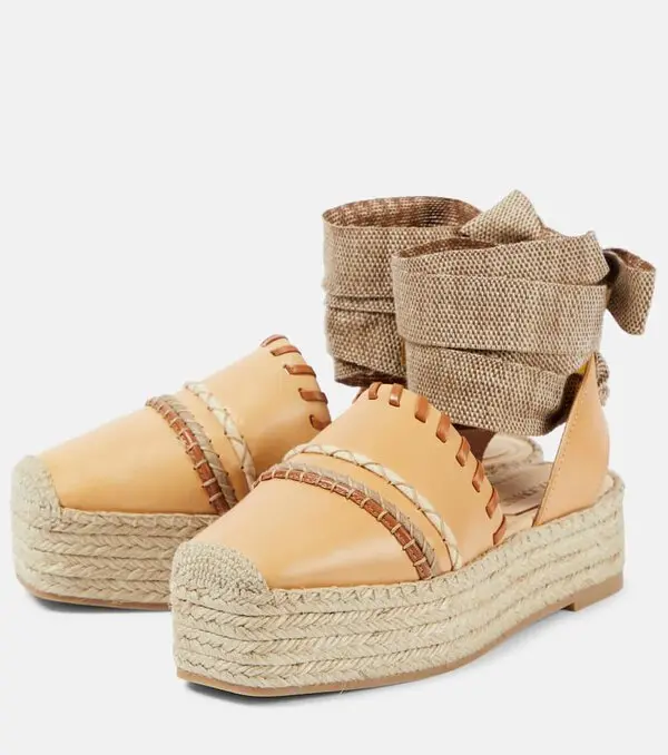 Ulla Johnson Leather Platform Espadrilles