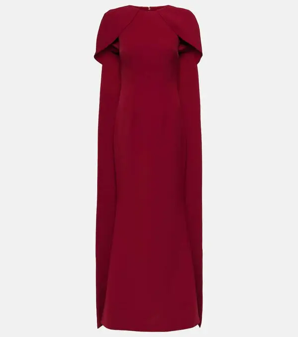 Safiyaa Ginkgo Caped Gown - Red