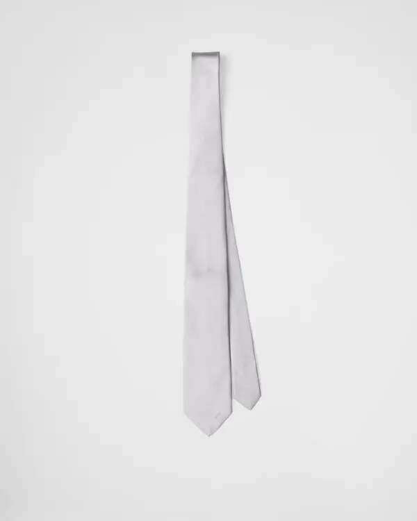 Prada Standard Silk Tie - Pearl Gray