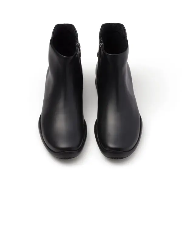Prada Toblach Leather Ankle Boots