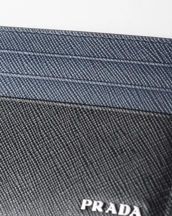 Prada Saffiano Leather Card Holder - Black